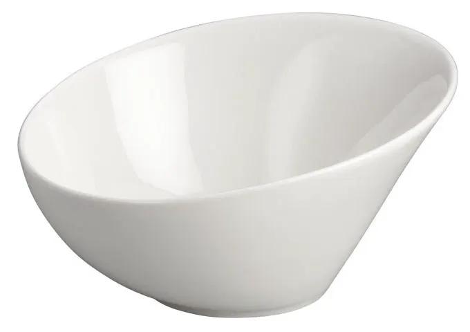 Winco WDP003-201 Porcelain Angled Bowl, Creamy White