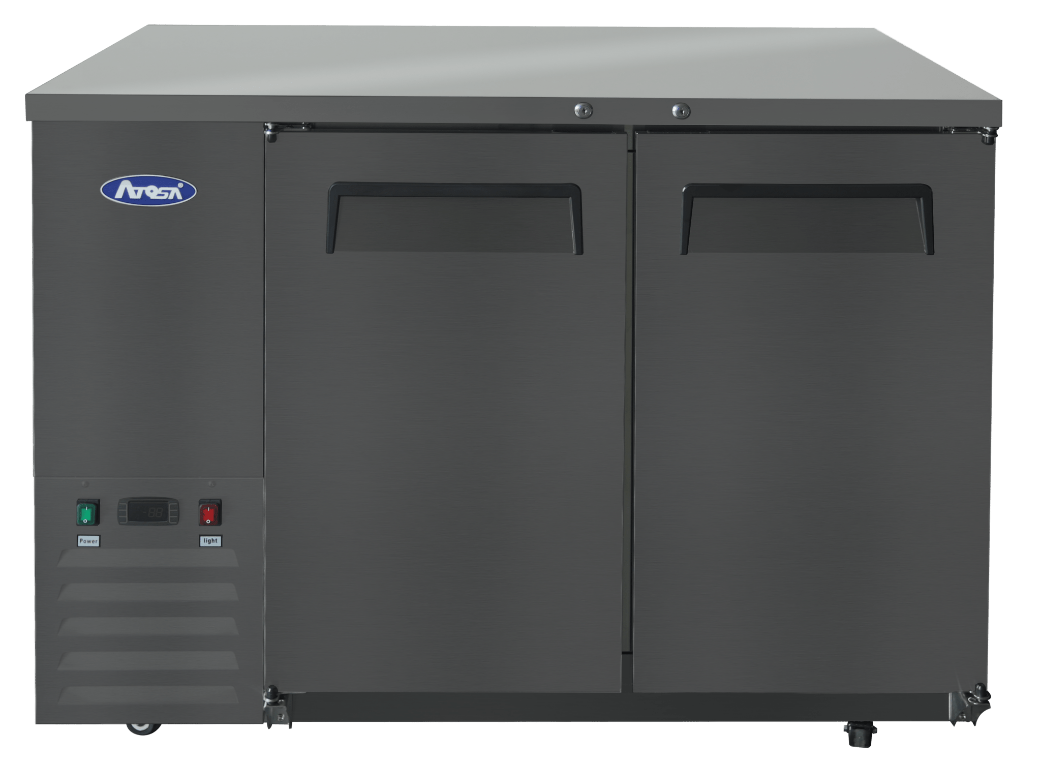ATOSA SBB48GRAUS2 48″ Black Shallow Depth Back Bar Cooler, 11.5 Cu. Ft