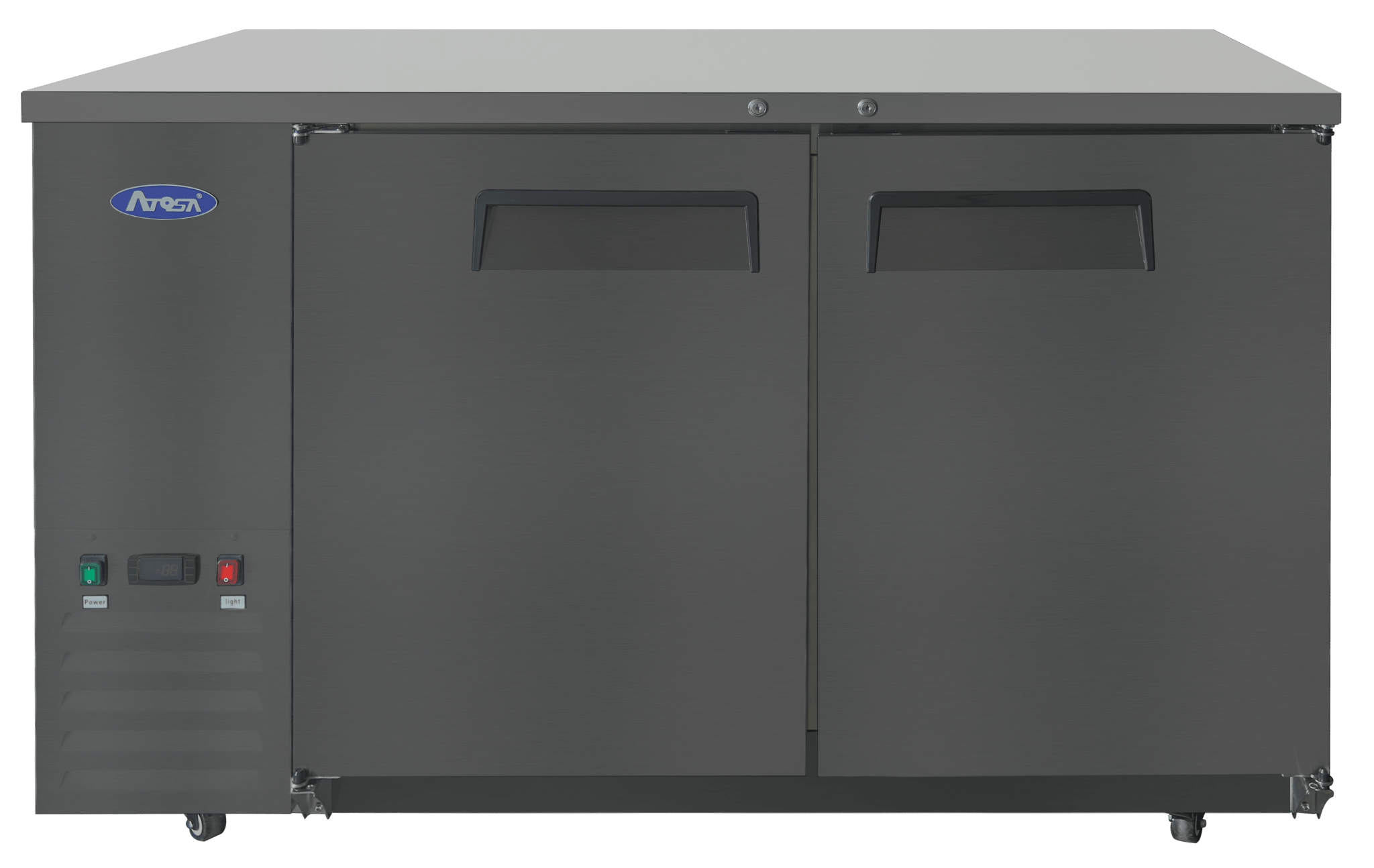 ATOSA SBB59GRAUS2 — 59″ Black Shallow Depth Back Bar Cooler, (Black Ex ...