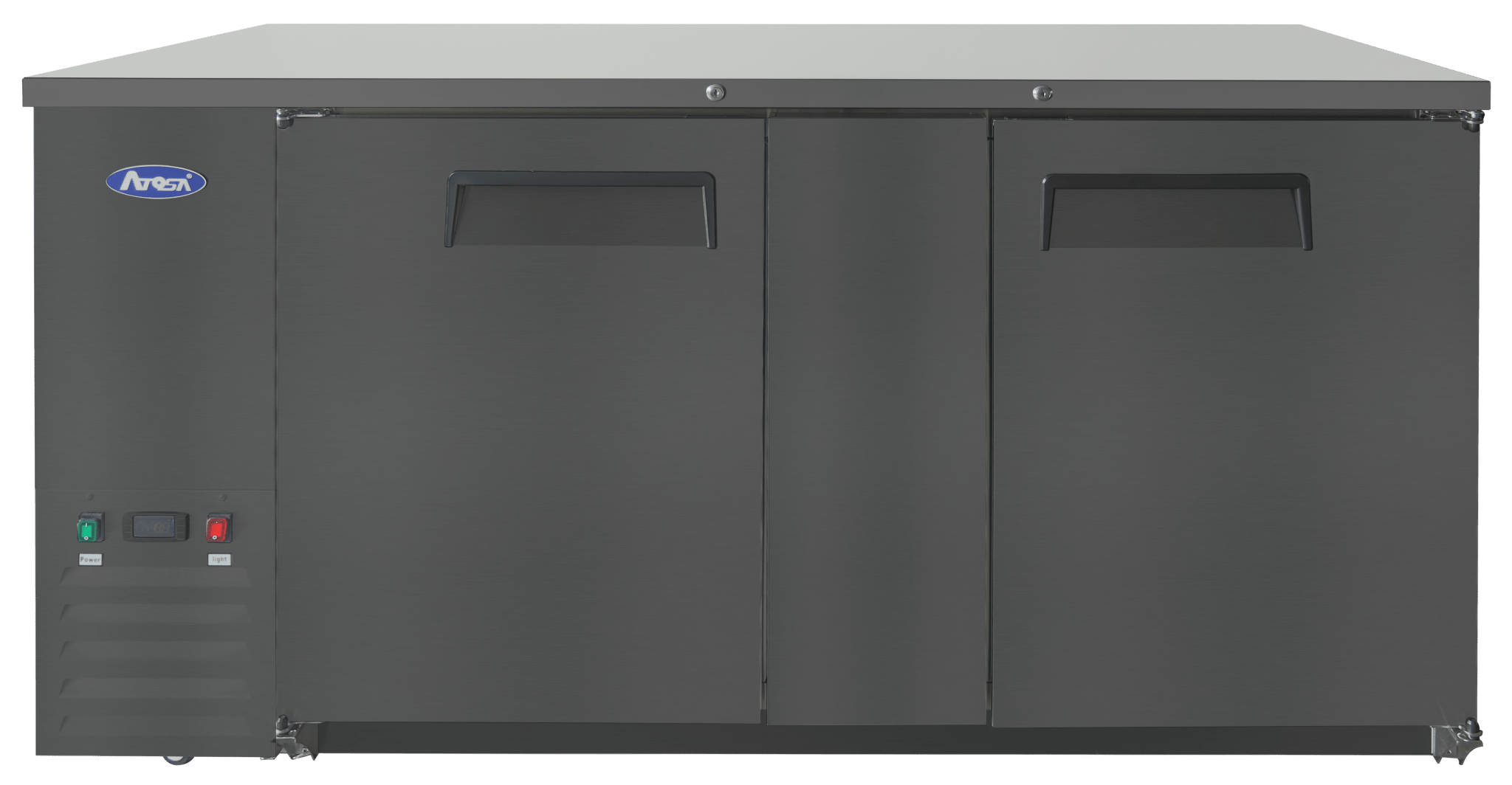 ATOSA SBB69GRAUS2 — 69″ Black Shallow Depth Back Bar Cooler, Black
