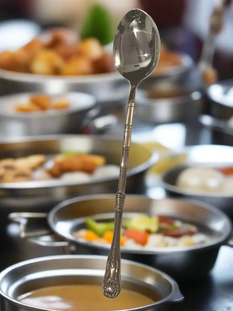 Copper and Stainless Steel Buffet Serving Spoon