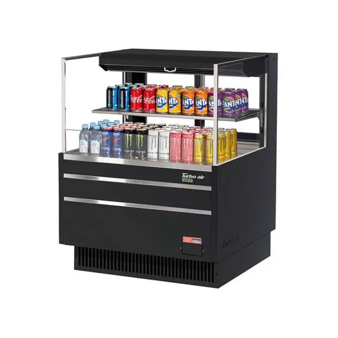 Turbo Air TOM-36L-UFD-B-2S-N 34.75" Horizontal Open Air Display Cooler