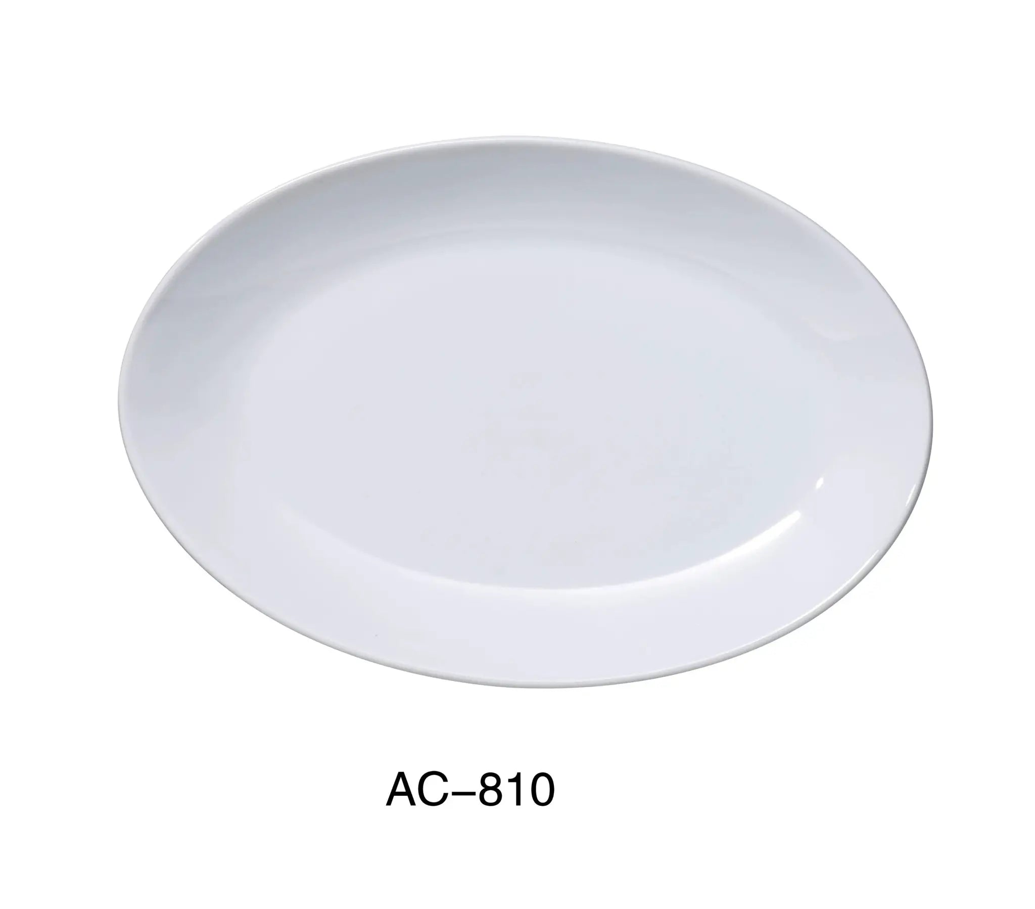Yanco AC-810 ABCO 10" x 7" Deep Coupe Platter, Super White, 24-Pack
