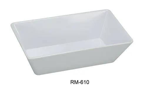 Yanco RM-610 Rome Rectangular Deep Plate, Melamine, White