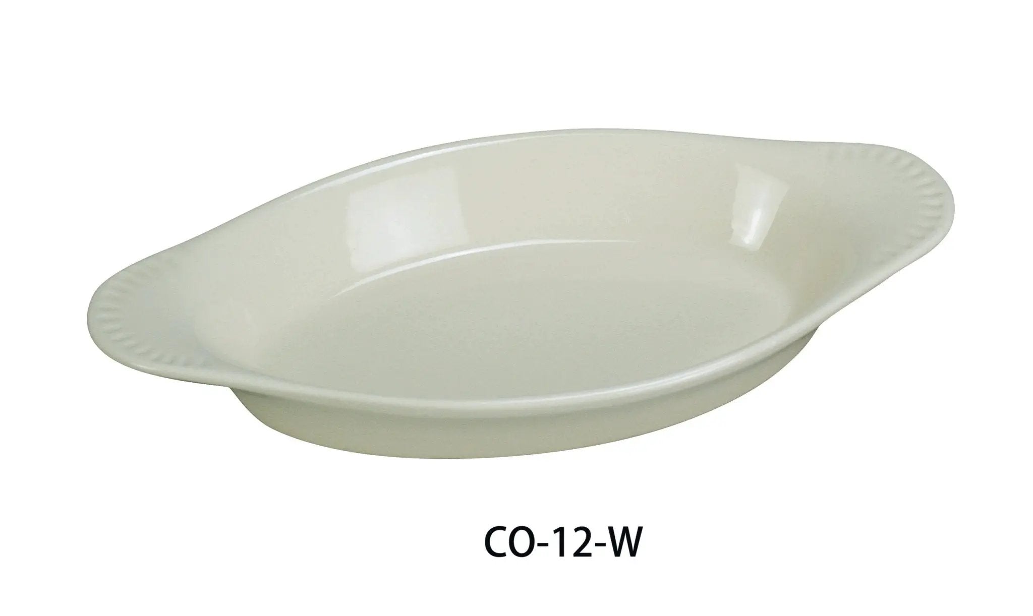 Yanco CO-12-W Welsh Rabbit Crock, Oval, 12 oz, China, White